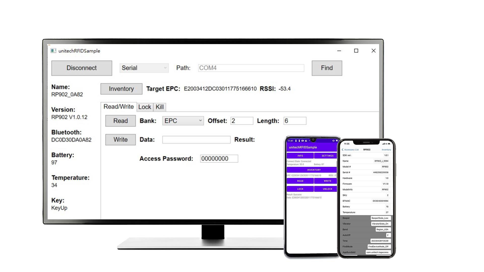 RG768 UHF RFID Gun Grip │ Unitech